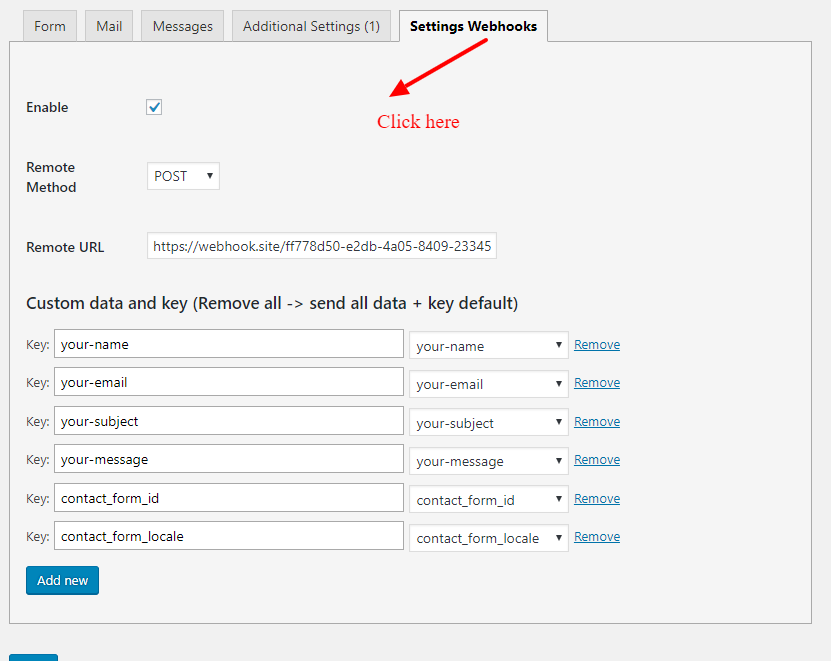Document - Contact Form 7 Webhooks - Yee Add-ons Document - Contact Form 7 Webhooks - Yee Add-ons